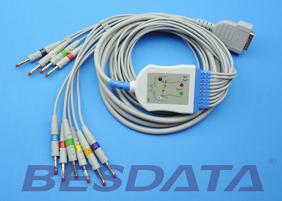 GE Marquette Compatible ECG EKG Cable Banana IEC 10 Leads / 12 Channel for MAC 400 / MAC 1000