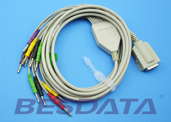 Gray Color EKG Cable 10 Leads Banana 4.0mm AHA For Eclipse Elite Series