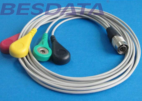 TPU Material ECG Cables And Leadwires 4 Leads Colorized Cable Snap IEC