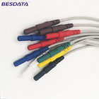 TPU Material ECG EKG Cables shielded Leadwires 4 Leads Colorized Cable Snap IEC Din 1.5mm Plug nihon kohden