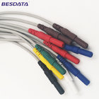 TPU Material ECG EKG Cables shielded Leadwires 4 Leads Colorized Cable Snap IEC Din 1.5mm Plug nihon kohden